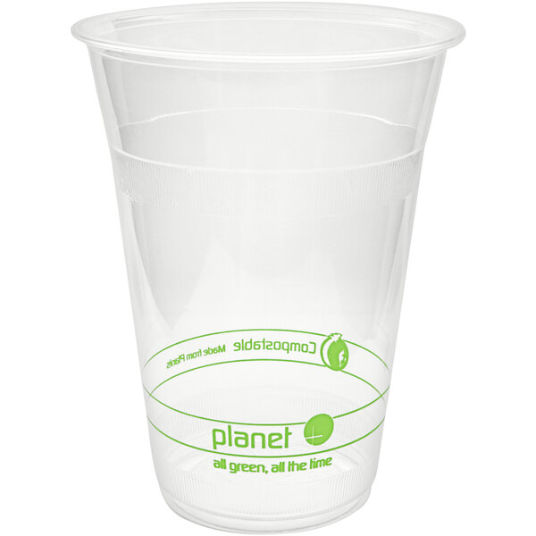 Stalk Market Planet+ PLA-16 16 oz. PLA Plastic Compostable Cold Cup ...