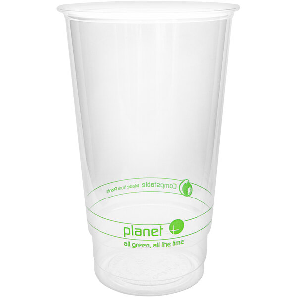 Stalk Market Planet+ PLA-24 24 oz. PLA Plastic Compostable Cold Cup ...