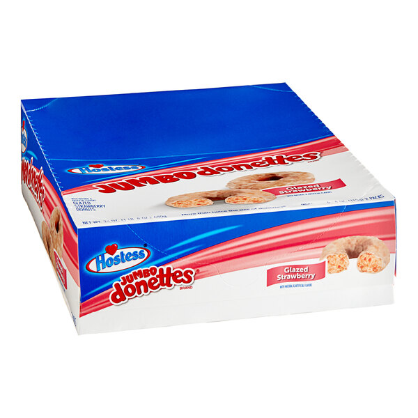 Hostess Donettes Single Serve Glazed Strawberry Jumbo Donuts 2-Count 4 ...