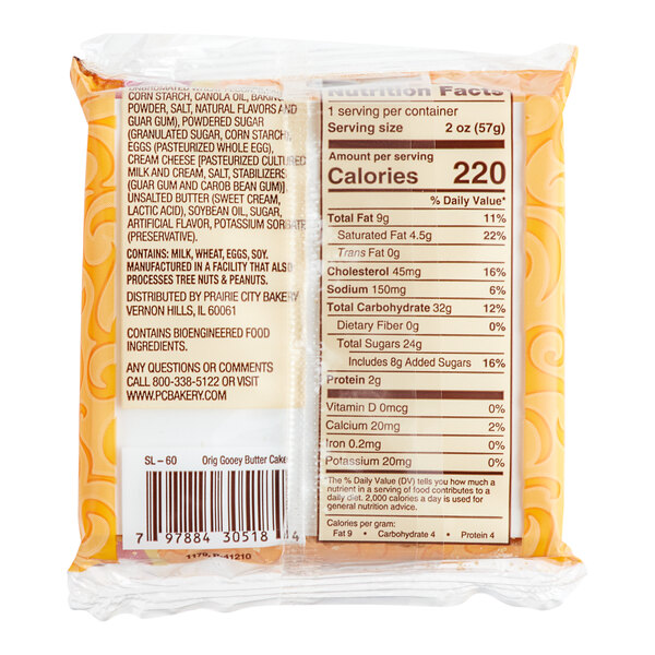 Prairie City Bakery Individually Wrapped Ooey Gooey Butter Cake 2 oz ...
