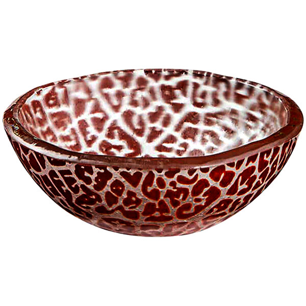Rosseto Kalderon Foglia 3 1/2" Round Red Glass Mini Bowl - 12/Pack