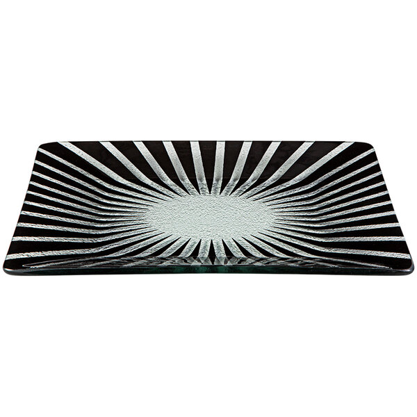 Rosseto Kalderon Stelo 14" Square Black Glass Platter