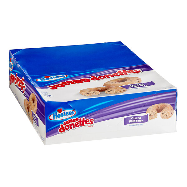 Hostess Donettes Single Serve Glazed Blueberry Jumbo Donuts 2-Count 4 ...