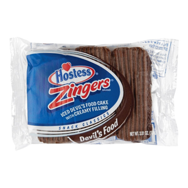 Hostess Zingers Single Serve Devil's Food Cake 3-Count 3.81 oz. - 36/Case