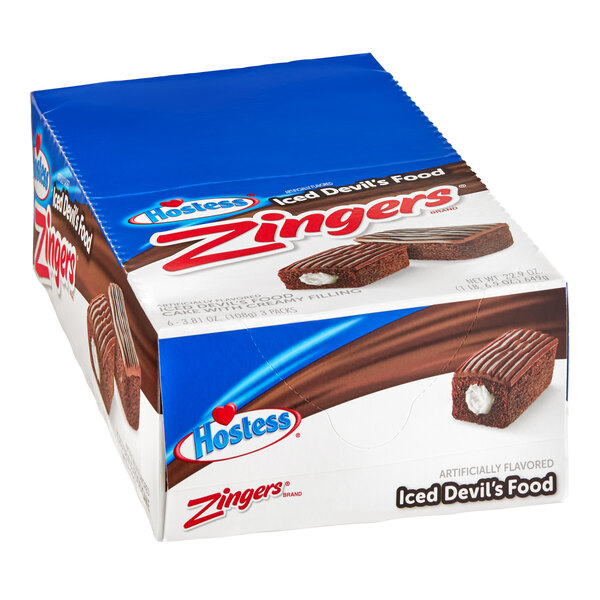 Hostess Zingers Single Serve Devil's Food Cake 3-Count 3.81 oz. - 36/Case