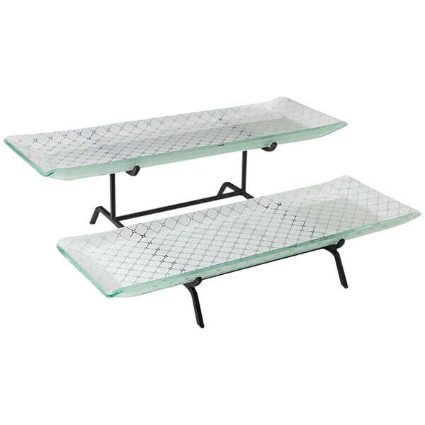 Rosseto Kalderon Zenit 2 Level Display Stand with 22 1/2" Rectangular ...