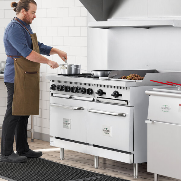 Main Street Equipment E60-G24-N Natural Gas 6 Burner 60" Range with 24 ...