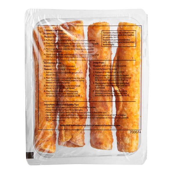 Tornados Cheesy Pepper Jack Tornado Taquito 3 oz. - 24/Case