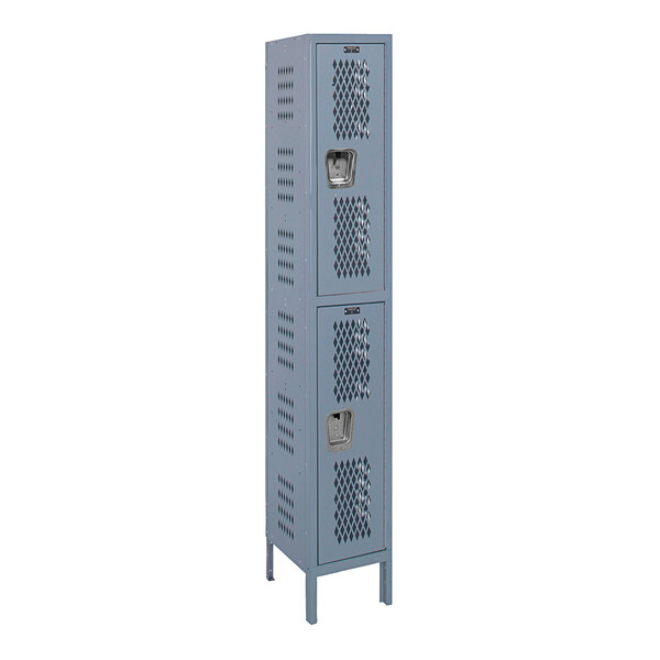 Hallowell 18" x 18" x 78" Gray Single 2-Tier Ventilated Wardrobe Locker ...