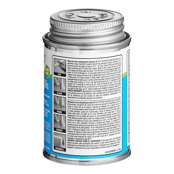 E-Z Weld EZ22201N 4 fl. oz. Dark Blue Medium Body Wet Weld PVC Cement