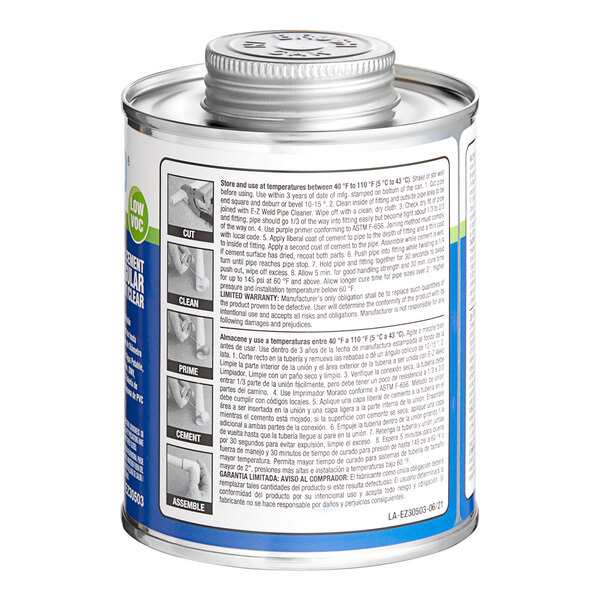 E-Z Weld EZ20503N 16 fl. oz. Clear Regular Body PVC Cement