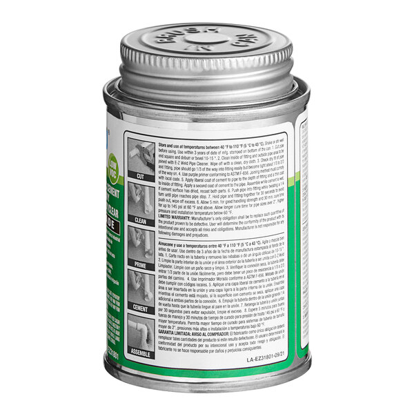 E-Z Weld EZ21801N 4 oz. Clear Heavy Body PVC Cement