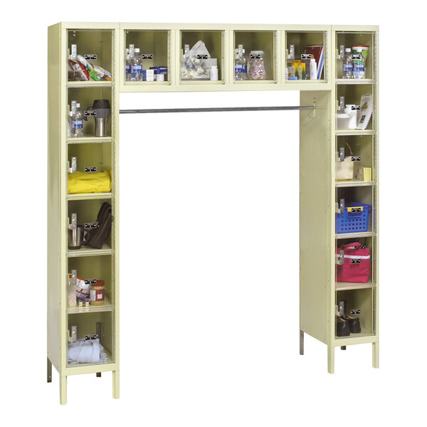 Hallowell Safety-View 72" x 18" x 78" Tan 16-Person Box Locker ...