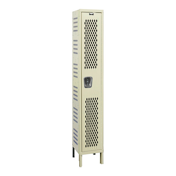 Hallowell 12" x 18" x 78" Tan Single 1-Tier Ventilated Wardrobe Locker ...