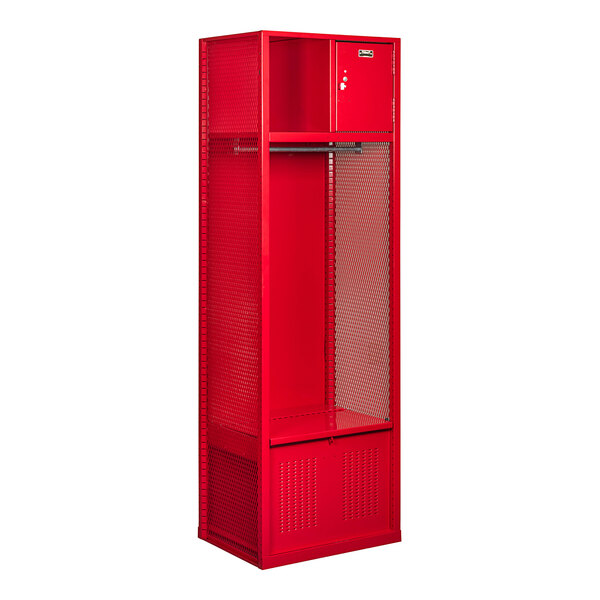 Hallowell 24" x 24" x 75" Open-Front Welded Steel Red Sports Locker ...