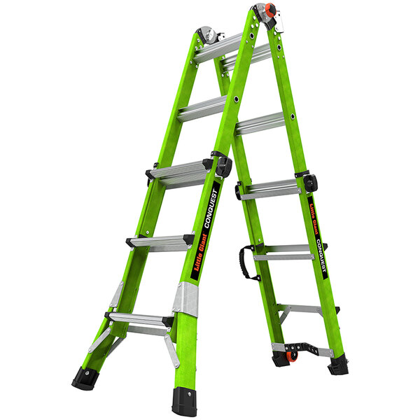 Little Giant Conquest 2.0 7' - 11' Type 1A Green Fiberglass Articulated ...