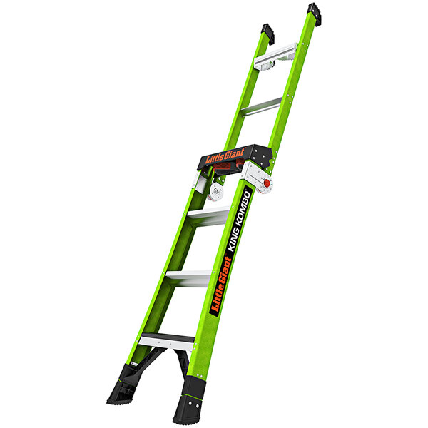 Little Giant King Kombo Industrial 4' Type 1AA Green Fiberglass 3-in-1 ...