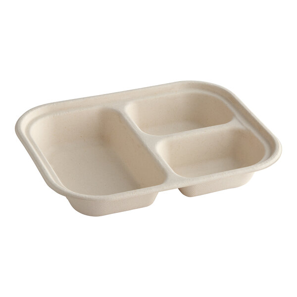 World Centric No PFAS Added 3-Compartment Compostable Fiber Container ...