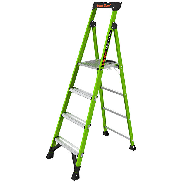 Little Giant MightyLite 6' Type 1A Green Fiberglass Step Ladder 15396 ...