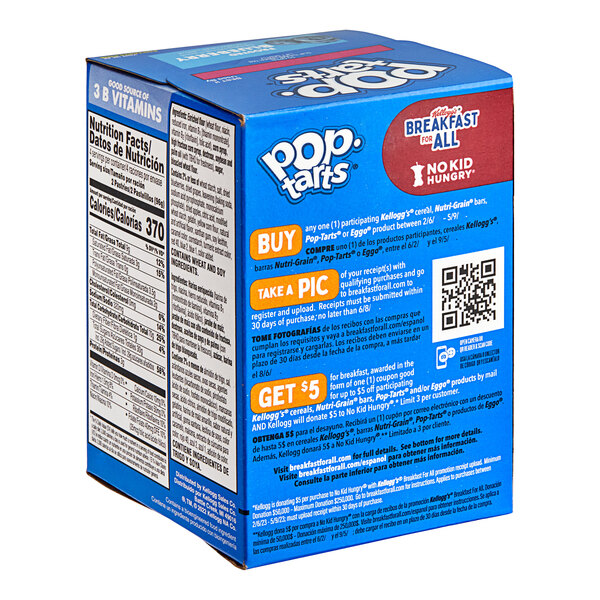 Pop-Tarts Frosted Blueberry Toaster Pastry 2-Pack - 48/Case