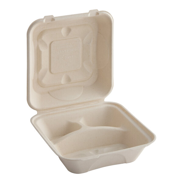 World Centric No PFAS Added 3-Compartment Compostable Fiber Clamshell 9 ...