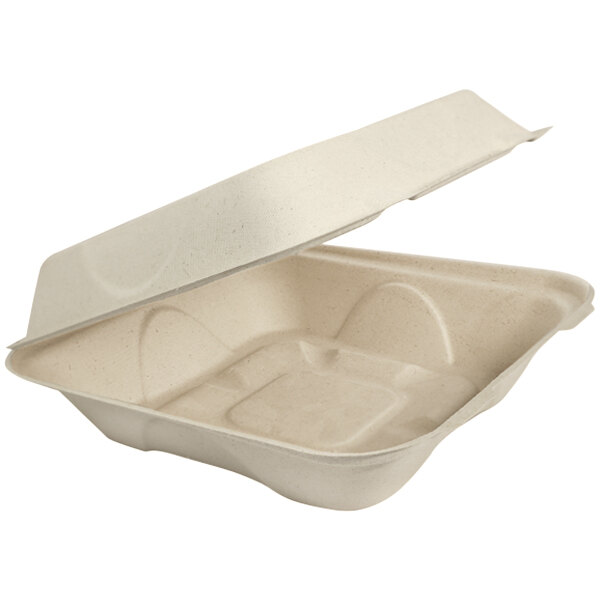 World Centric No PFAS Added Compostable Fiber Clamshell 8" x 8" x 3 ...