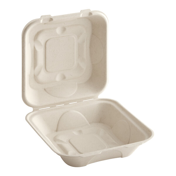 World Centric No PFAS Added Compostable Fiber Clamshell 8" x 8" x 3 ...