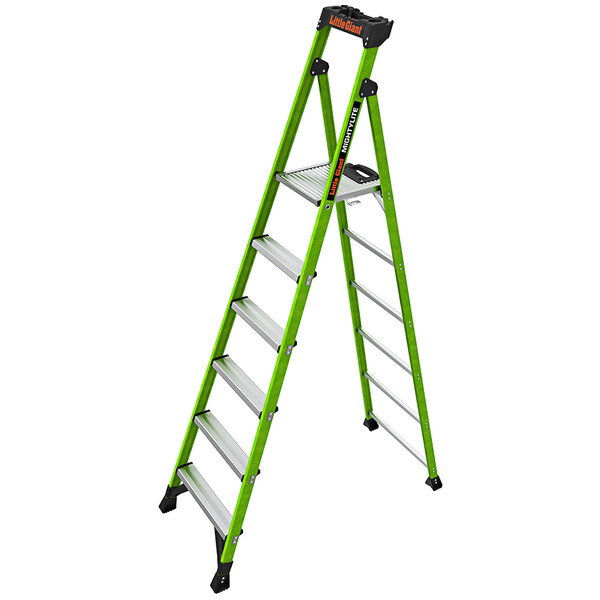 Little Giant MightyLite 8' Type 1A Green Fiberglass Step Ladder 15398 ...