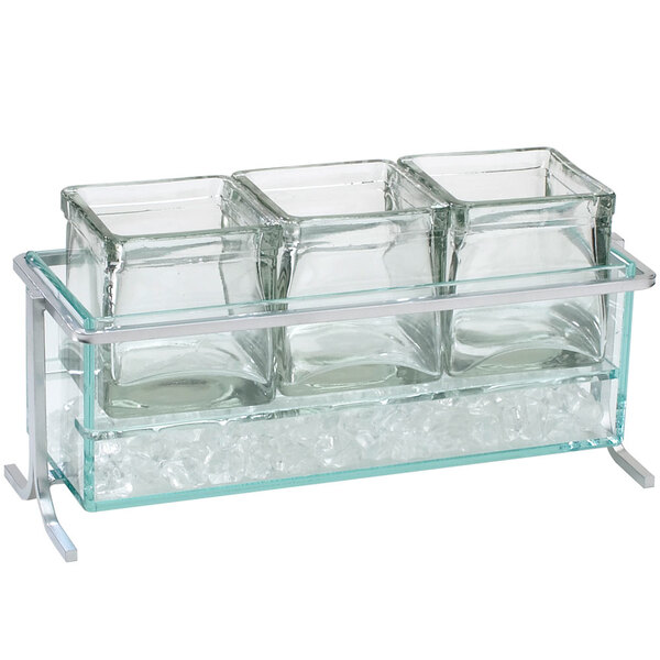 Cal-Mil 1806-5-39 Iron Short Silver Iced Jar Display - 13 1/2" x 5 1/2 ...