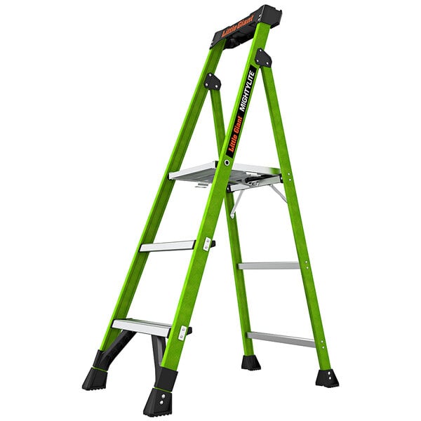Little Giant MightyLite 5' Type 1A Green Fiberglass Step Ladder 15395 ...