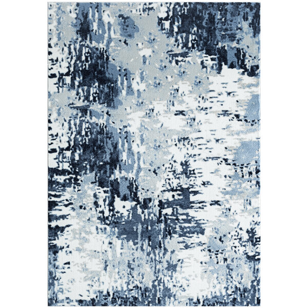 Abani Arto Collection 7' 9'" x 10' 2" Blue / White Distressed ...