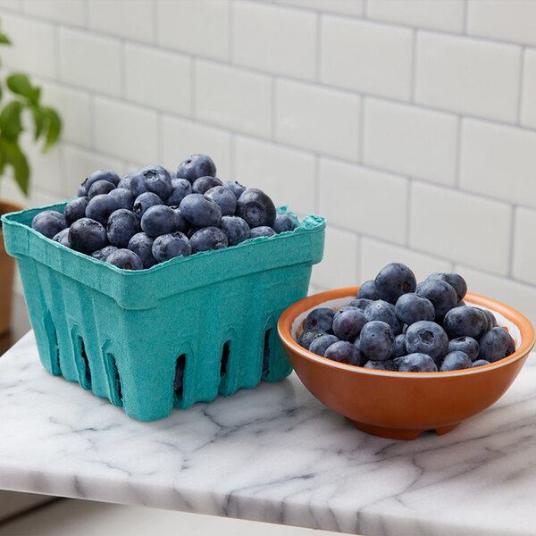 Pactiv 1 Qt. Green Molded Fiber Berry Basket - 297/Case