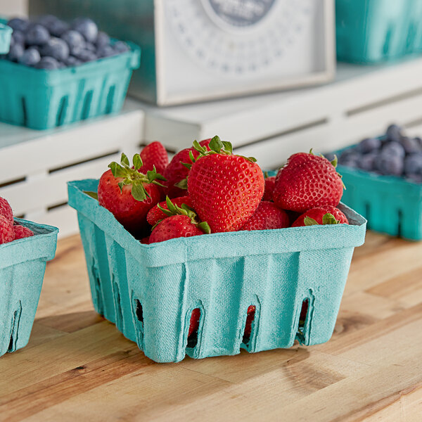 Pactiv 1 Qt. Green Molded Fiber Berry Basket - 297/Case