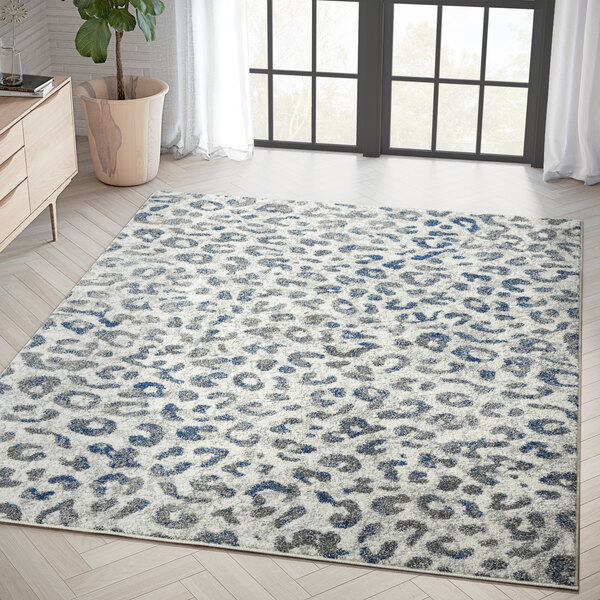 Abani Casa Collection 6' x 9' Gray Contemporary Cheetah Print Area Rug