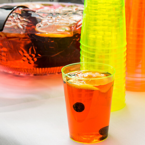 Fineline Savvi Serve 410-Y 10 oz. Tall Neon Yellow Hard Plastic Tumbler ...