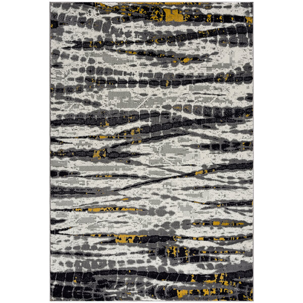 Abani Arto Collection 7' 9" x 10' 2" Yellow / Gray Distressed ...