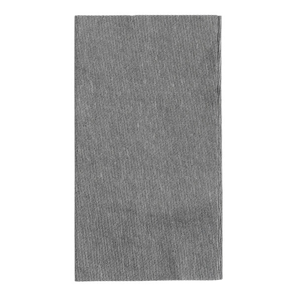 Choice Black Customizable Tweed Linen-Feel 1/6 Fold Guest Towel 12" x ...