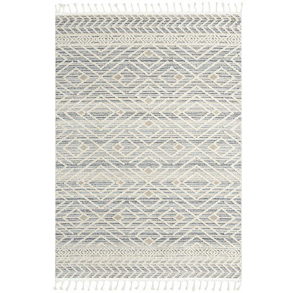 Abani Cabo Collection Beige / Gray Farmhouse Geometric Diamond Area Rug