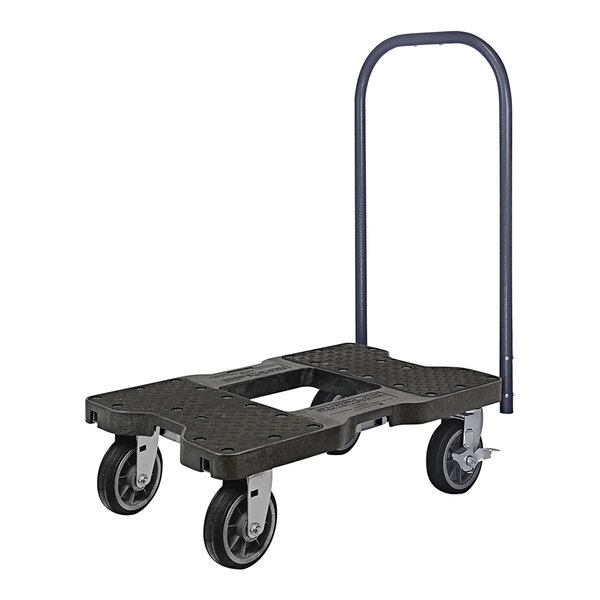 Snap-Loc E-Track All-Terrain 1500 lb. Black Push Cart Dolly SL1500P6B