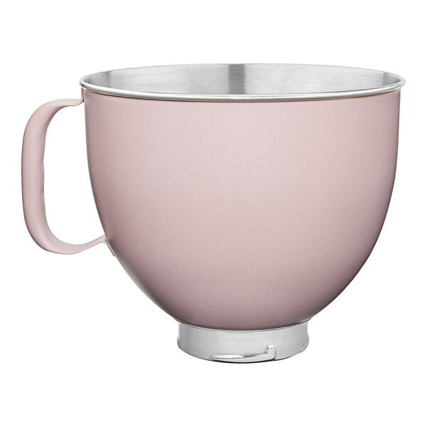 KitchenAid KSM5SSBDR 5 Qt. Pink Colorfast Finish Stainless Steel Mixing ...