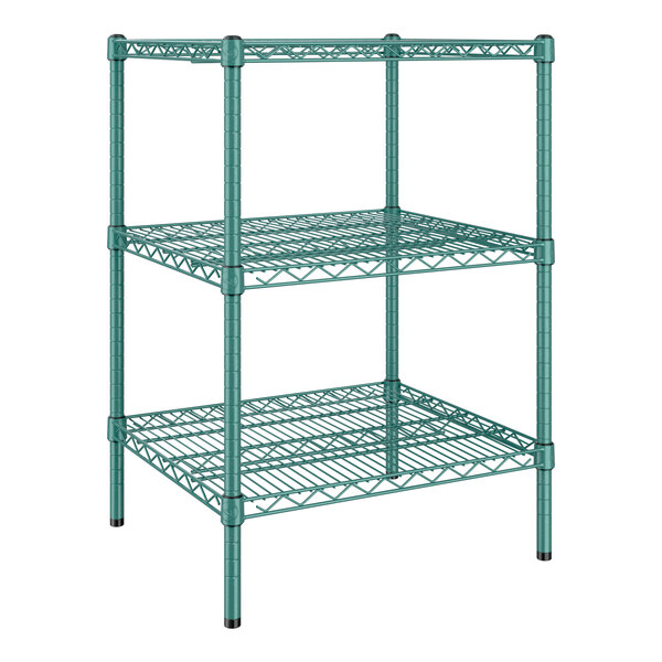 Regency 21" x 24" NSF Green Epoxy 3-Shelf Kit with 34" Posts