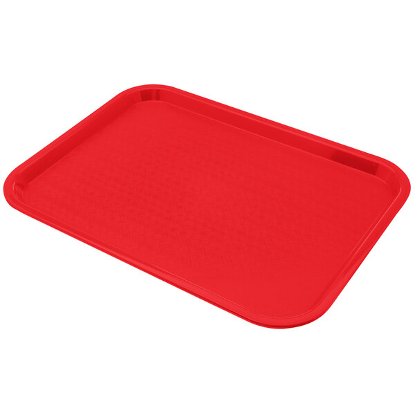 Carlisle CT121605 Cafe 12" x 16" Red Standard Plastic Fast Food Tray