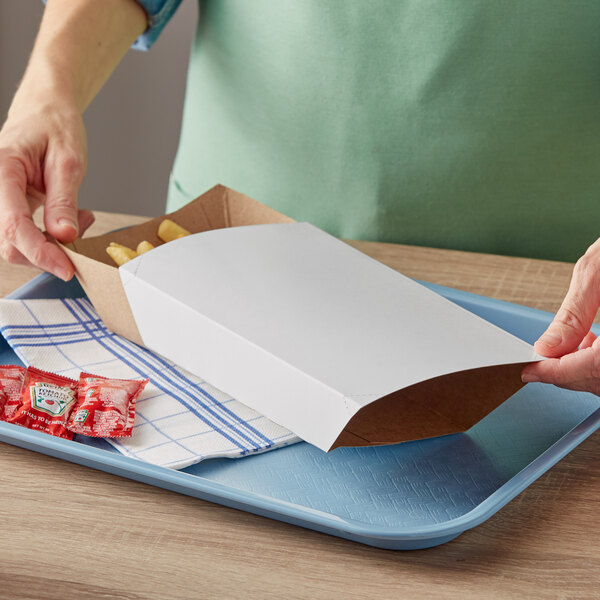 Carnival King White Kraft Paper Food Sleeves For 3 Lb Food Trays 250 Carnival King White Kraft Paper Food Sleeves For 3 Lb Food Trays 250