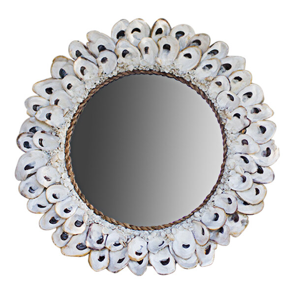Kalalou 24" Round Oyster Shell Mirror