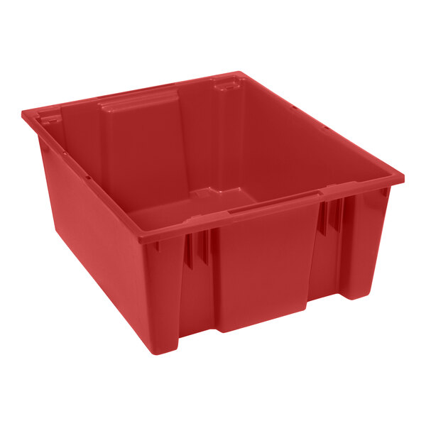 Quantum 23 1/2" x 19 1/2" x 10" Red Stack and Nest Tote SNT225RD