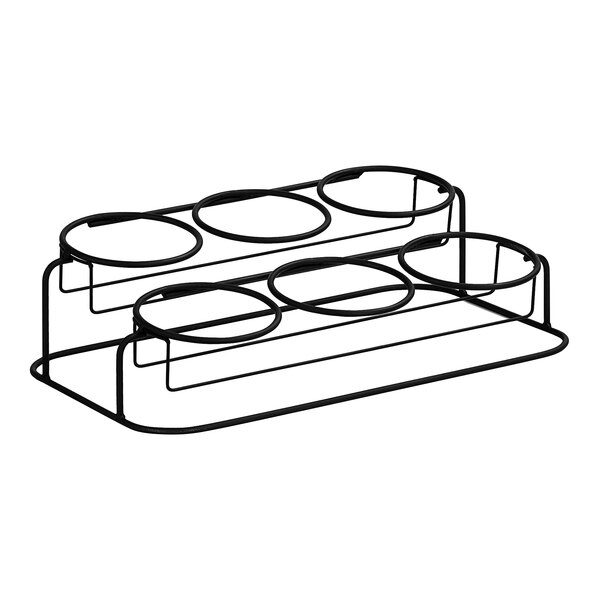Cal-Mil Madison 19" x 11" x 5 1/4" Black 2-Tier Condiment Display with ...