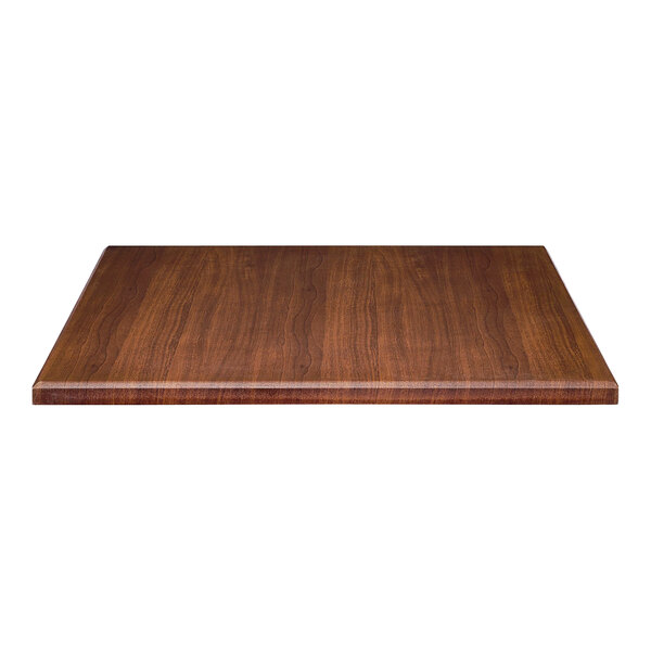 Perfect Tables 36" x 36" Outdoor Square Dark Walnut Woodgrain Table Top