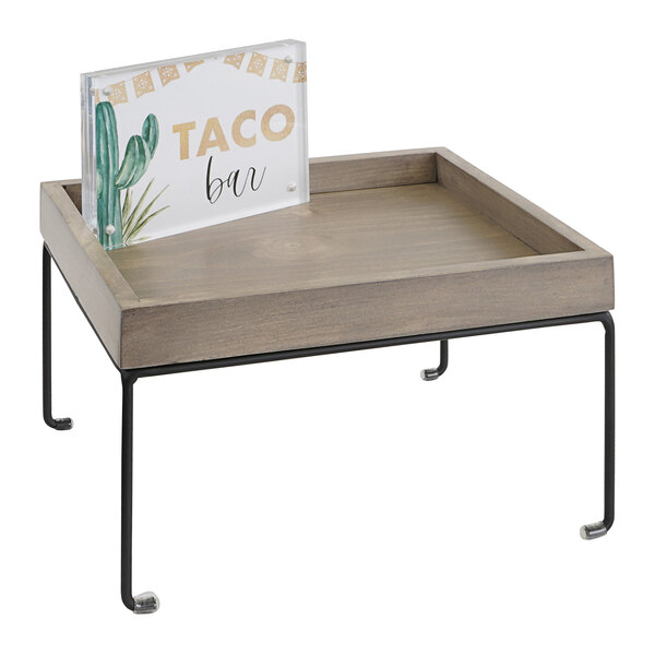 Cal-Mil Aspen 10" x 12" x 7 1/2" Gray-Washed Pine Wood Display Riser ...