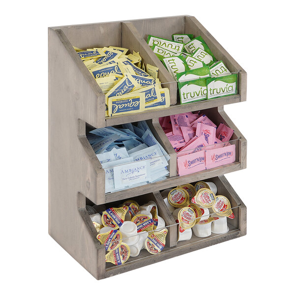 Cal-Mil Aspen 3-Tier 6-Section Gray-Washed Pine Wood Condiment ...