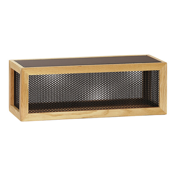 Cal-Mil Camden 20" x 7" x 7" Black Metal / Oak Wood Reversible Display ...
